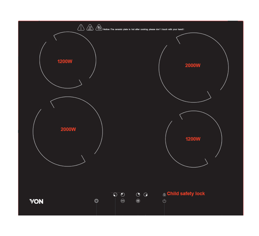 Von Built in Hob 4 Electric - Ceramic Price in Kenya | Call: 0702750750
